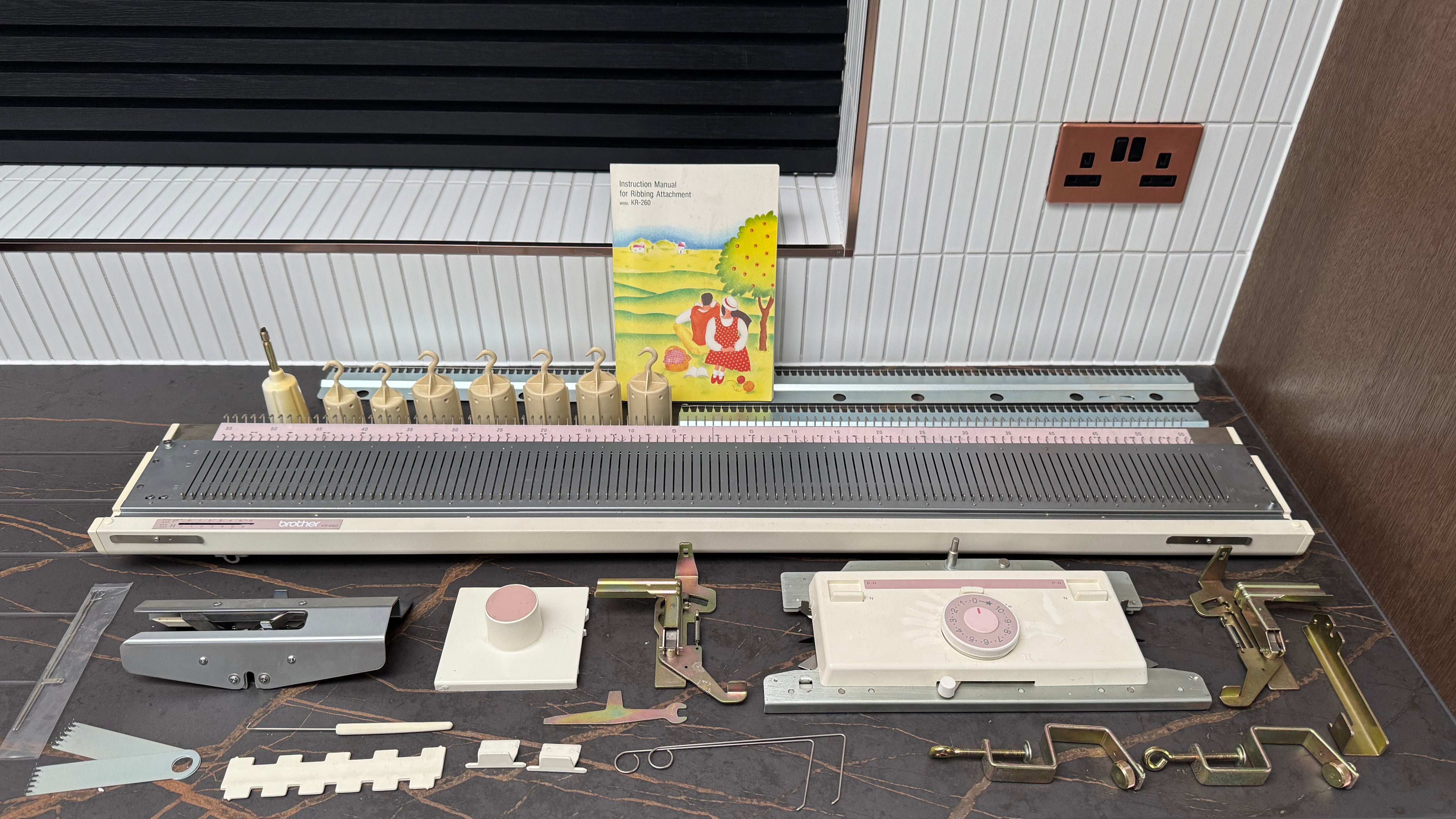 knitting machine kh260 brother punch card + ribber kr260 bulky package ...
