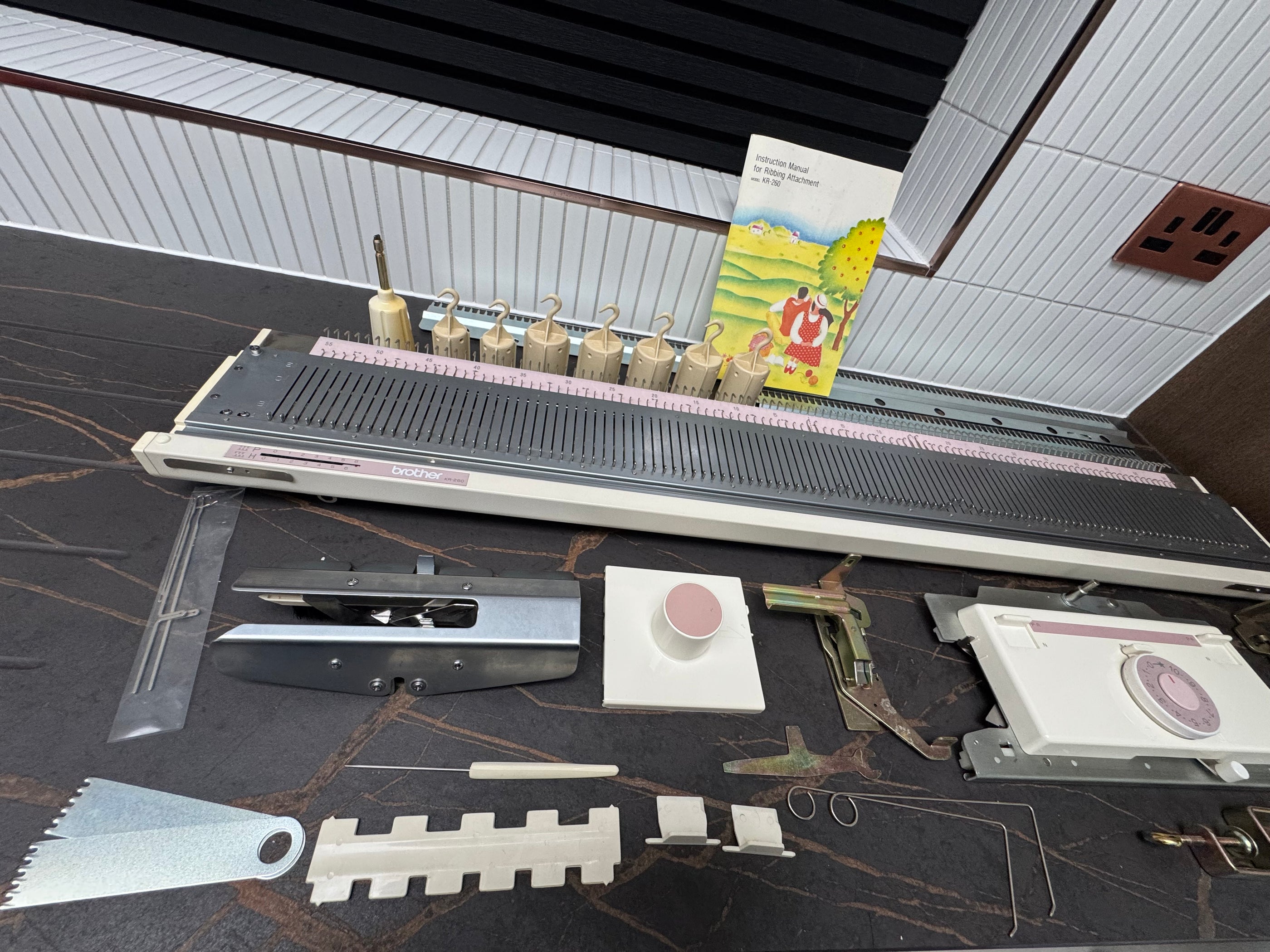 knitting machine kh260 brother punch card + ribber kr260 bulky package ...