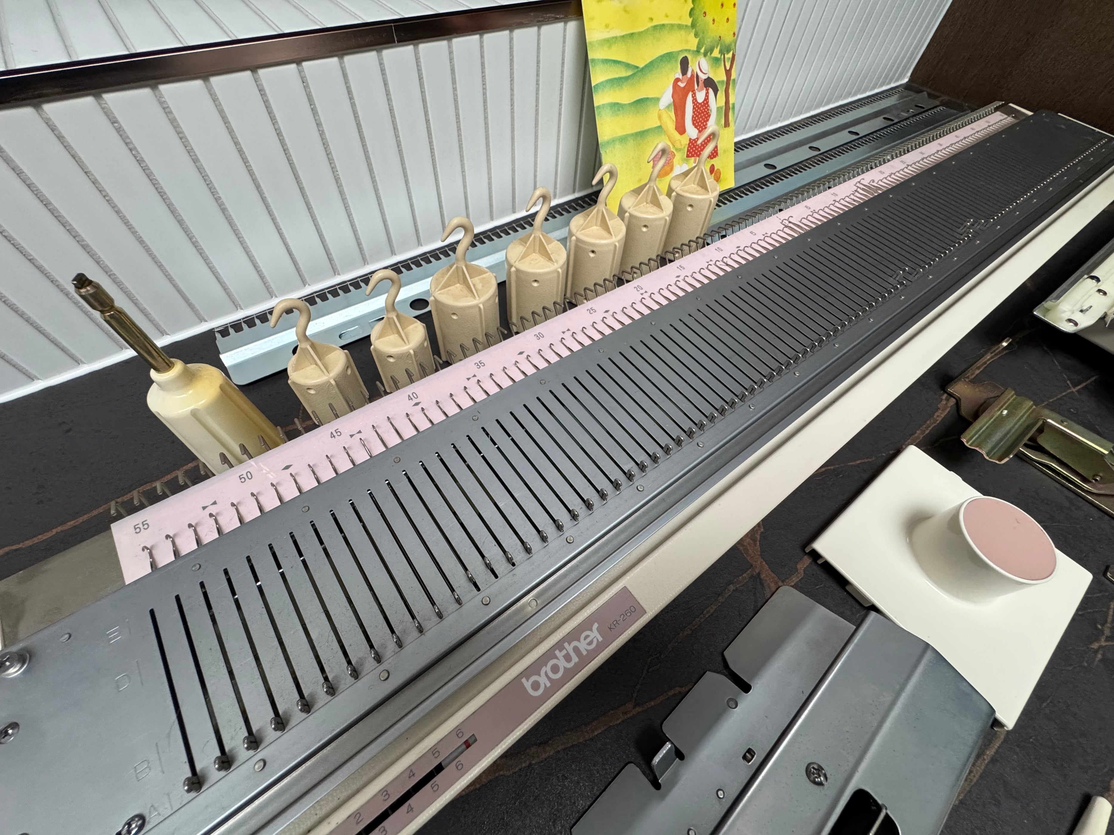 knitting machine kh260 brother punch card + ribber kr260 bulky package ...